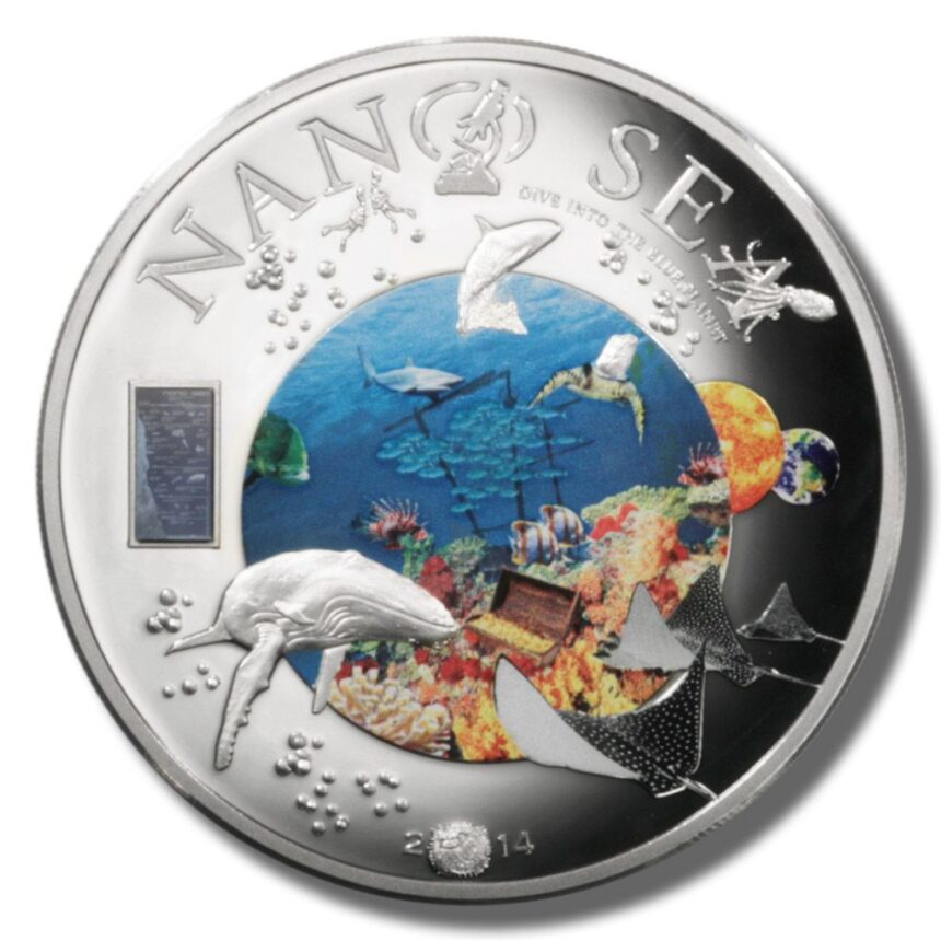 2014 Cook Islands Nano Sea $10 Legal Tender Silver Coin with Nano Chip ...