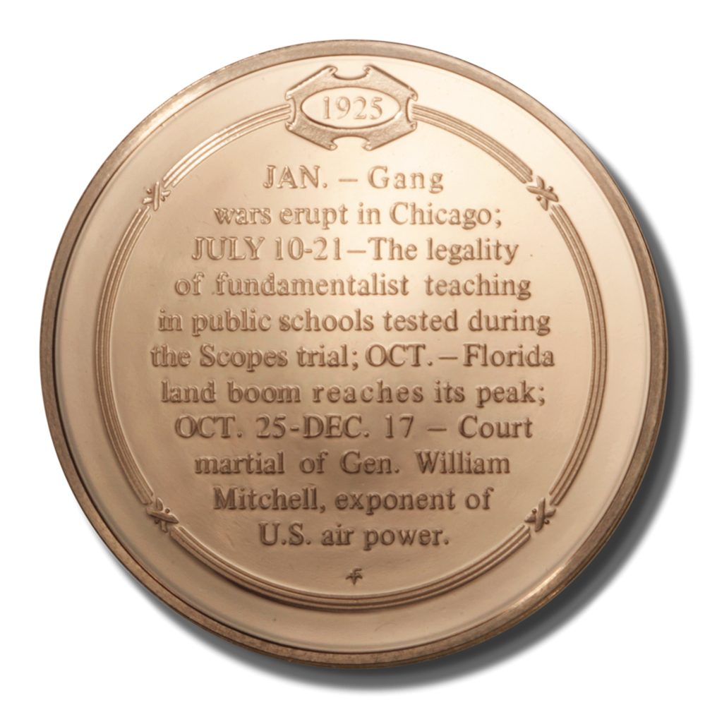 Franklin Mint History of US Scopes Trial on Evolution 1925 45mm Proof ...