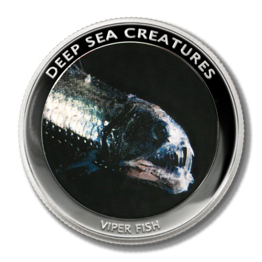 Mozambique Deep Sea Creatures Viper Fish Proof .500 Silver 2010 Colored ...