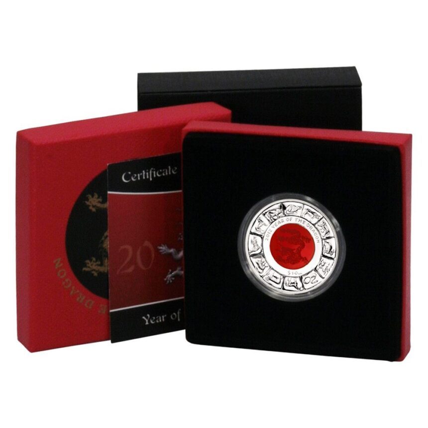 British Virgin Islands Year of the Dragon $10 2012 Proof Silver Crown ...