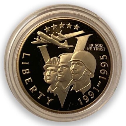 U.S. Mint World War II 50TH Anniversary 3 Coin Set Gold and Silver ...